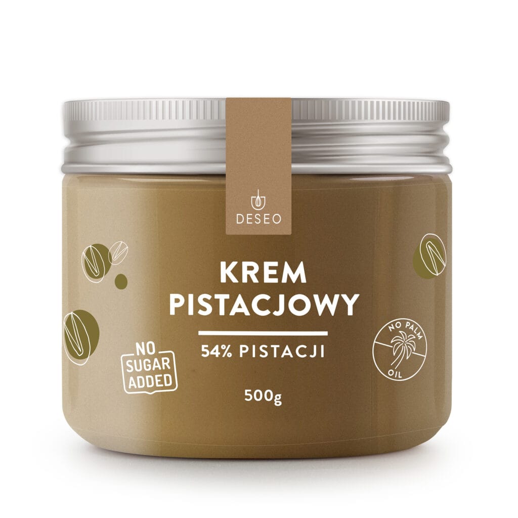 Krem pistacjowy bez cukru 500g - Cukiernia DESEO Warszawa